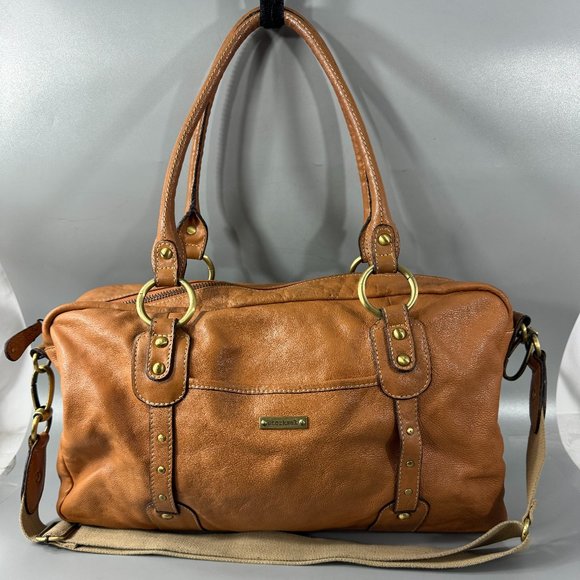 Storksak | Bags | Storksak Tan Leather Shoulder Bagdiaper Bag | Poshmark